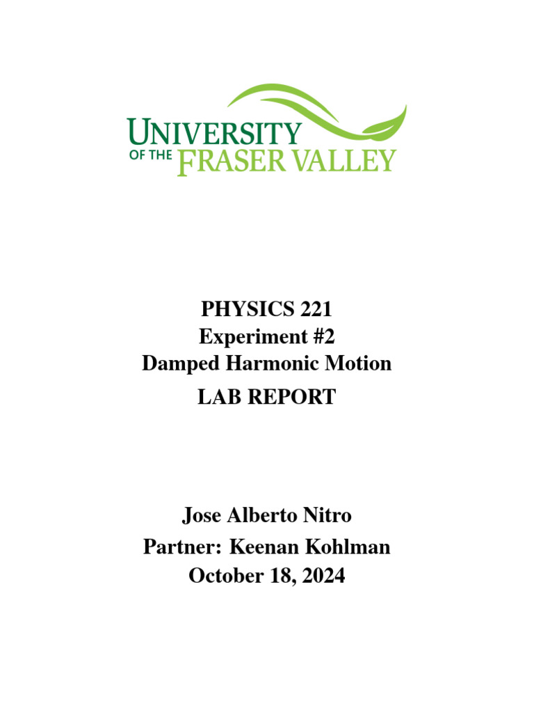 Damped Harmonic Motion Investigation | PDF | Observational Error | Force