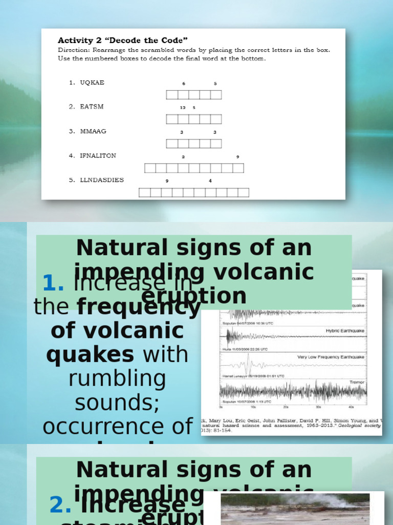 Q1 16 Signs of Impending Volcanic Eruption | PDF | Volcano | Types Of ...