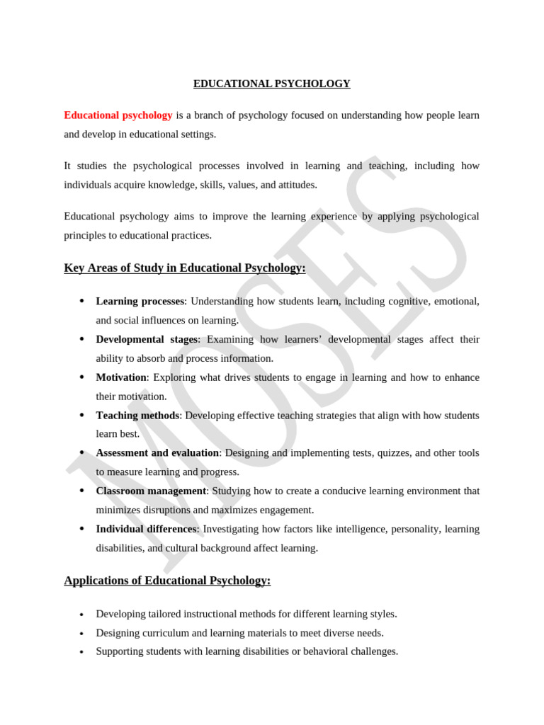 Educational Psychology | PDF | Educational Psychology | Genetic Disorder