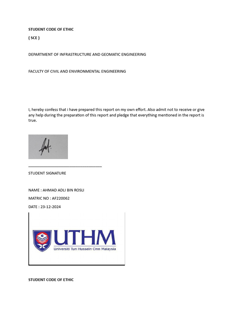 Student Code of Ethics and Shear Test | PDF | Classical Mechanics ...