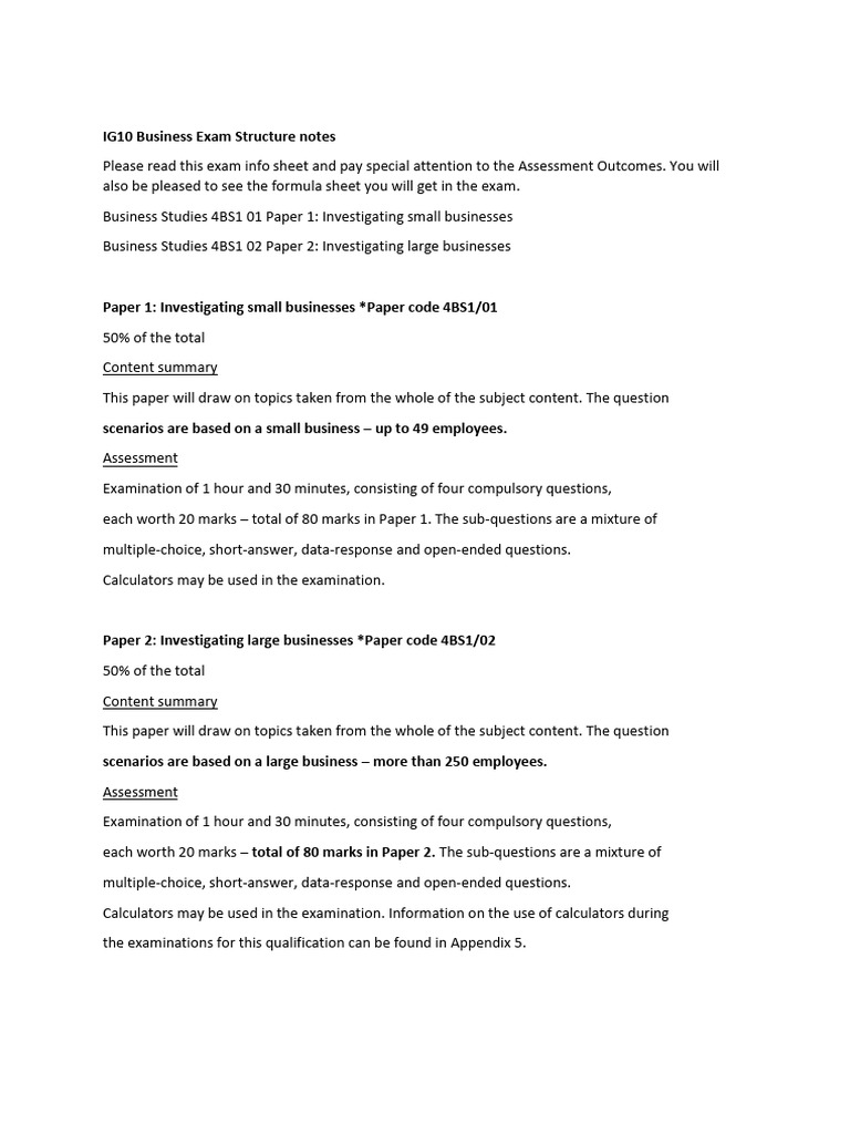 Notes On Exam Struture | PDF | Gross Margin | Multiple Choice