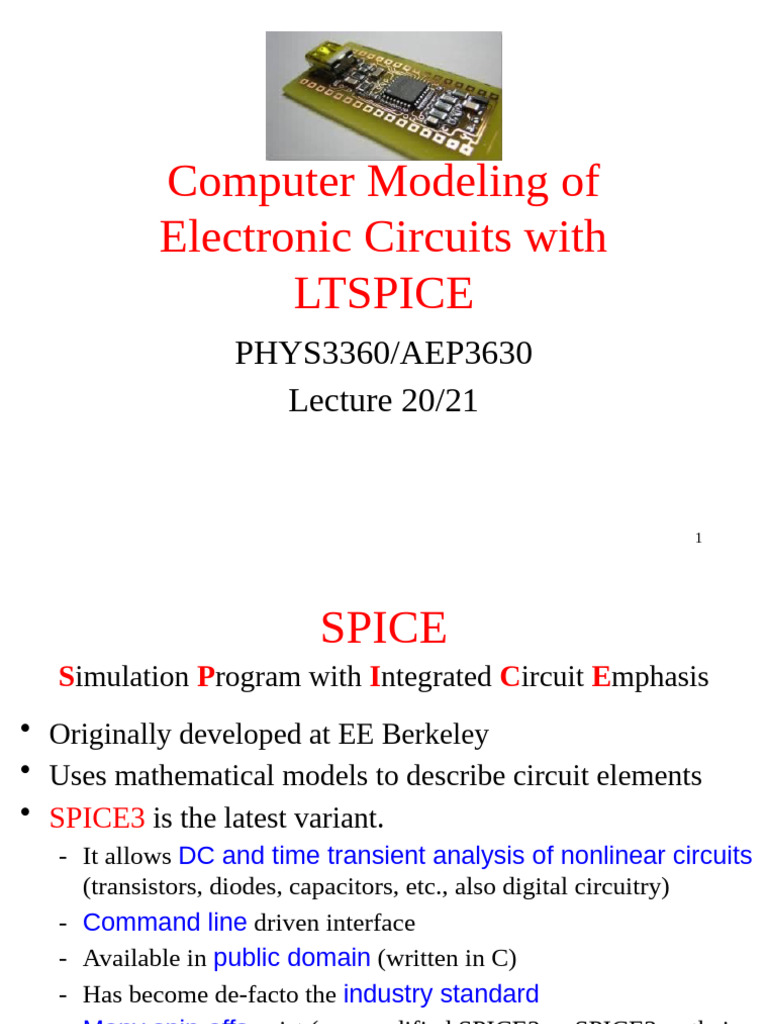 LTspice Lecture | PDF | Spice | Operational Amplifier