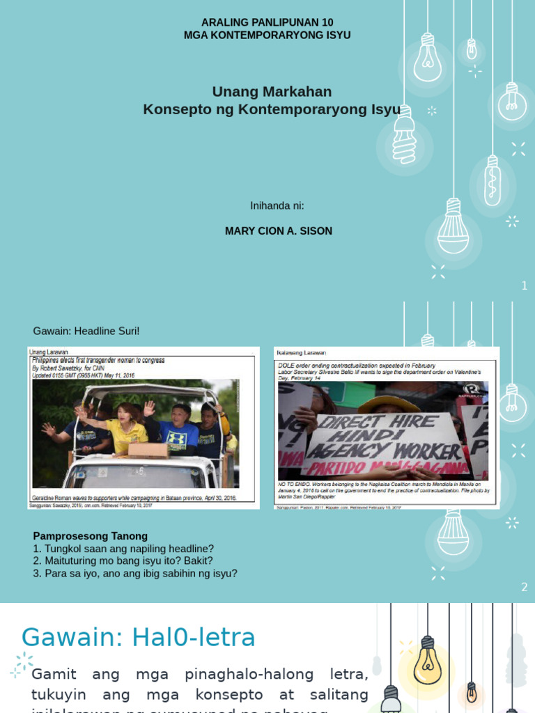 AP 10 Q1 Aralin 1 | PDF