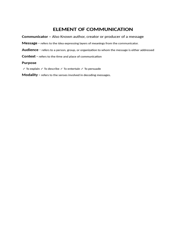 Element of Communication | PDF