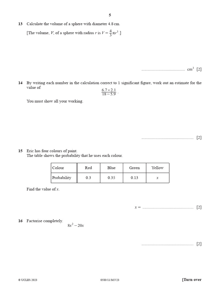 June 2023 Question Paper 5 10 | PDF