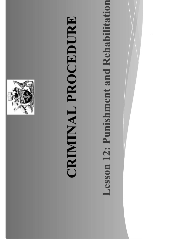 Punishment and Rehabilitation | PDF