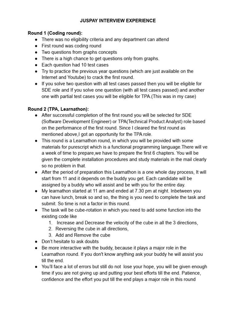 Juspay Interview Experience Overview | PDF | Computing