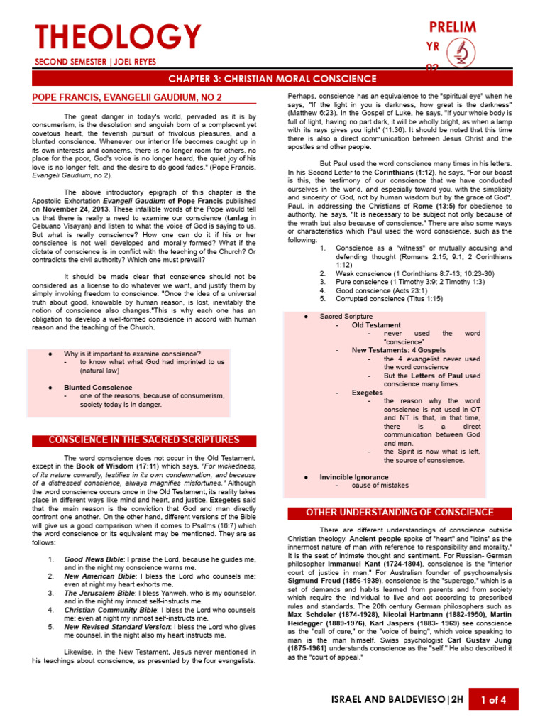 4 - Christian Moral Science | PDF | Conscience | Catholic Church