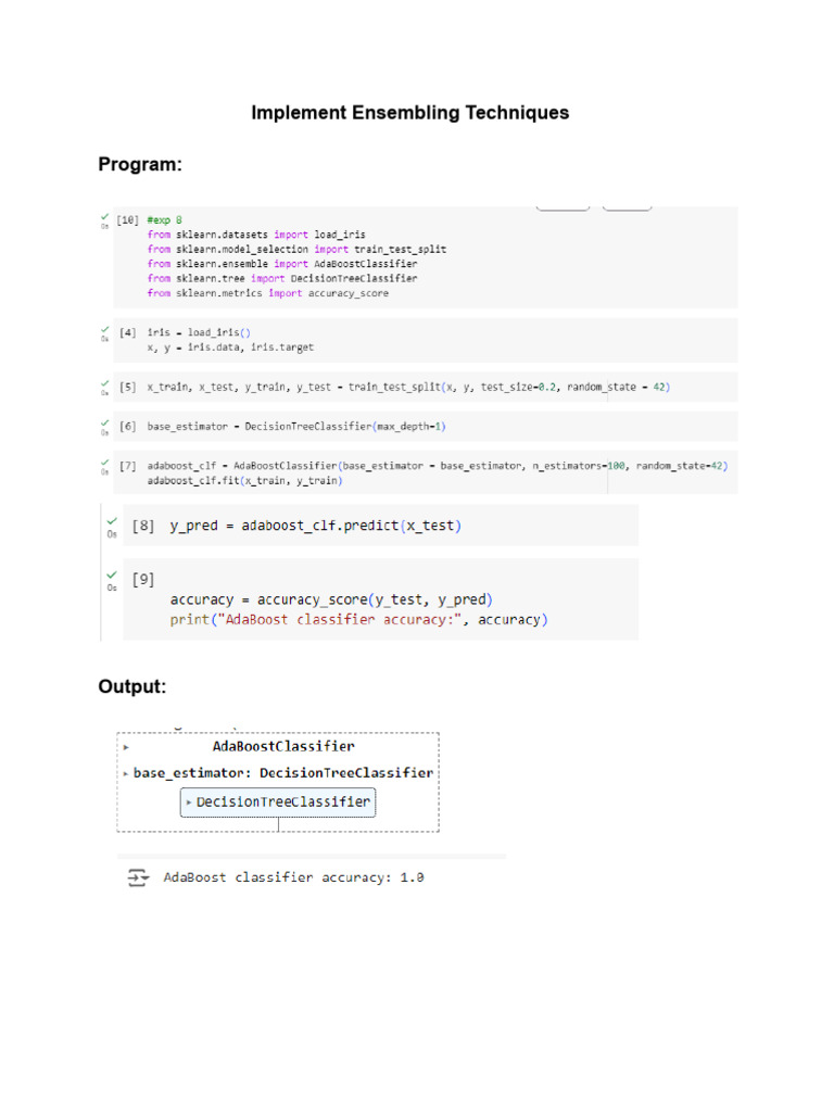 8) Implement Ensembling Techniques | PDF