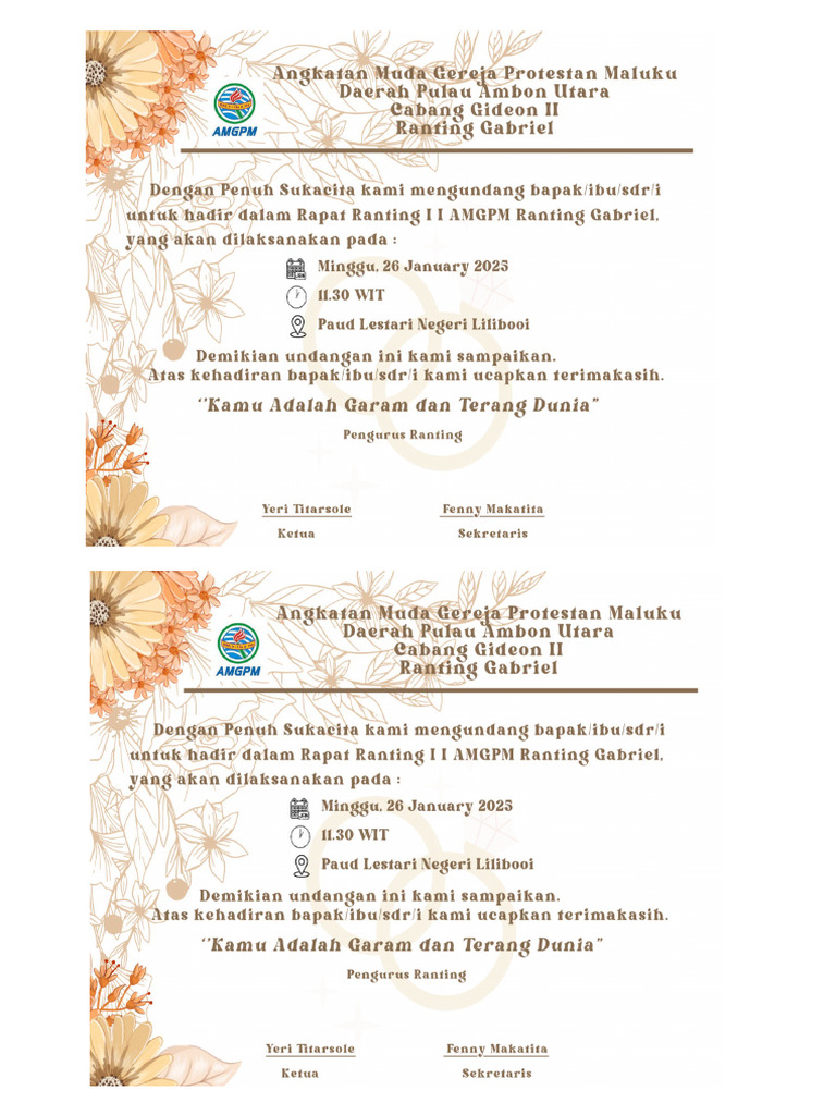 Undangan Raring Siap Print | PDF