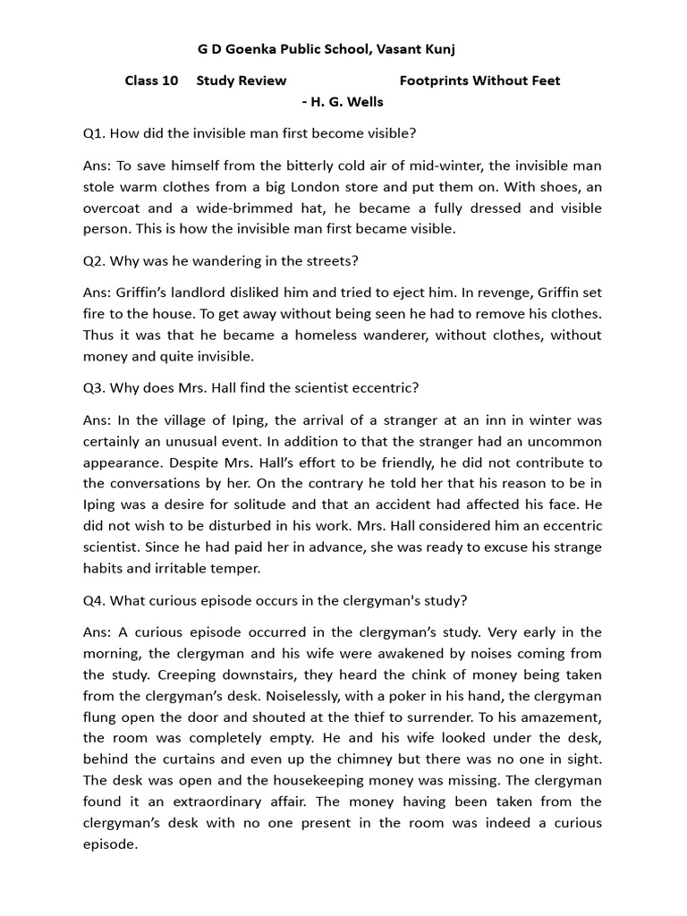 Footprints Without Feet | PDF | The Invisible Man