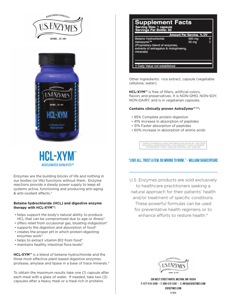 USE17-InfoCards HCL-XYM-2019 v2 3 | PDF | Digestion | Enzyme