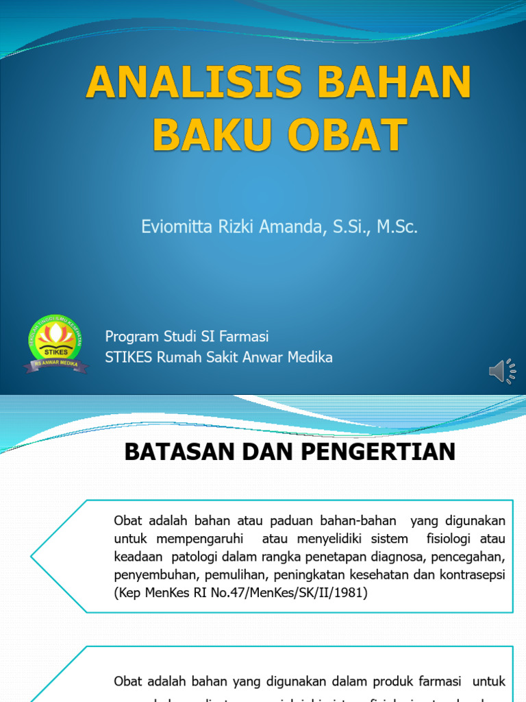 Analisis Bahan Baku Obat | PDF