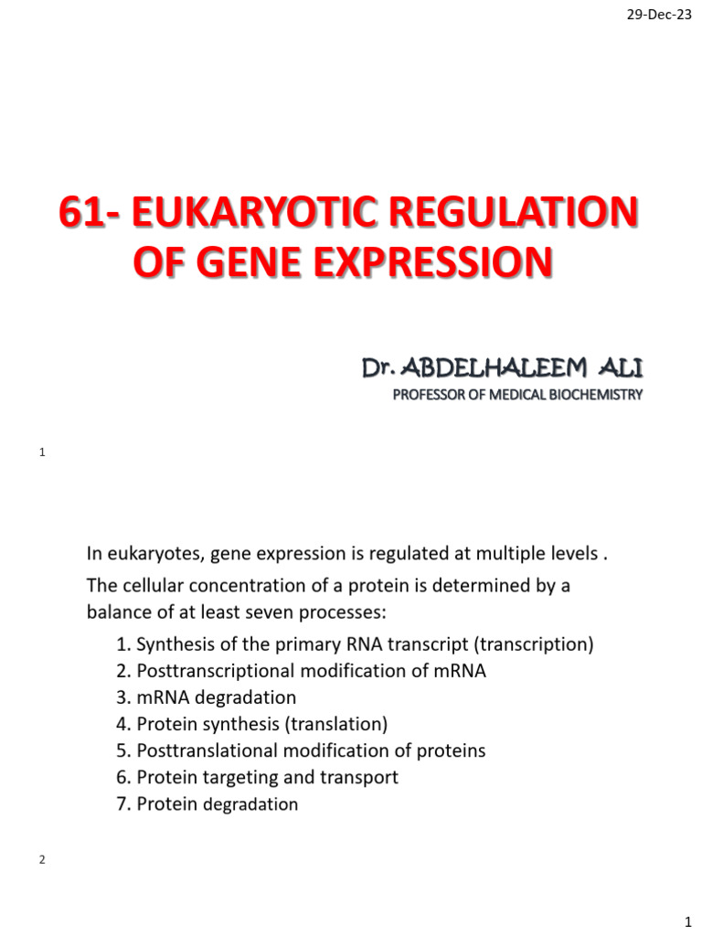 Eukaryotic Gene Expression Regulation | PDF | Regulation Of Gene ...
