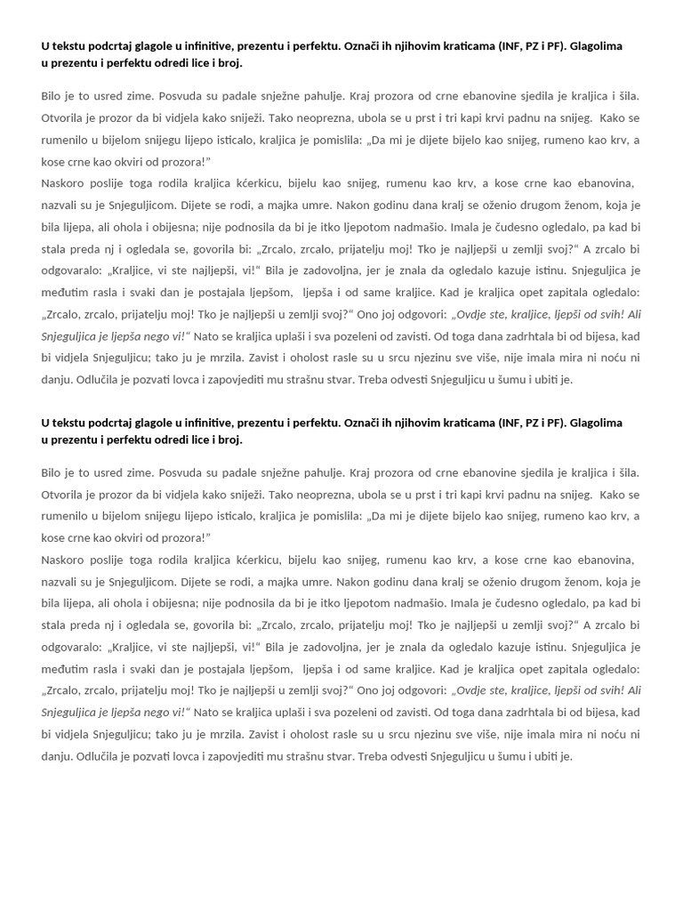 prezent i perfekt - vježba 2 | PDF