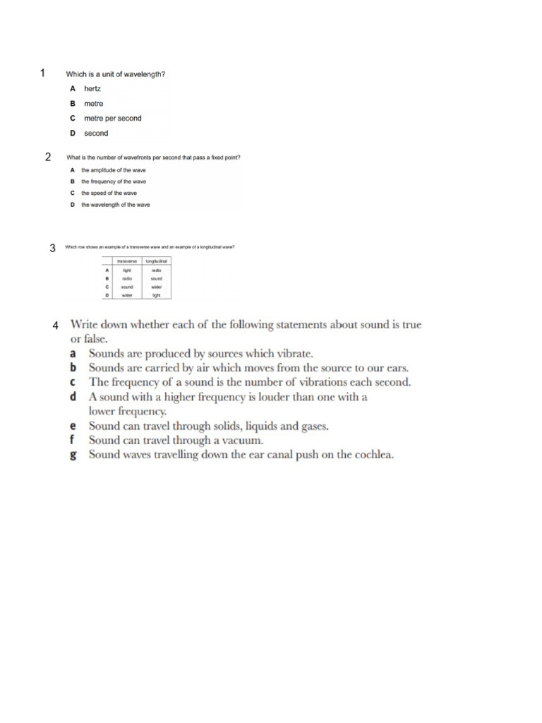 Sound Worksheet-1 | PDF
