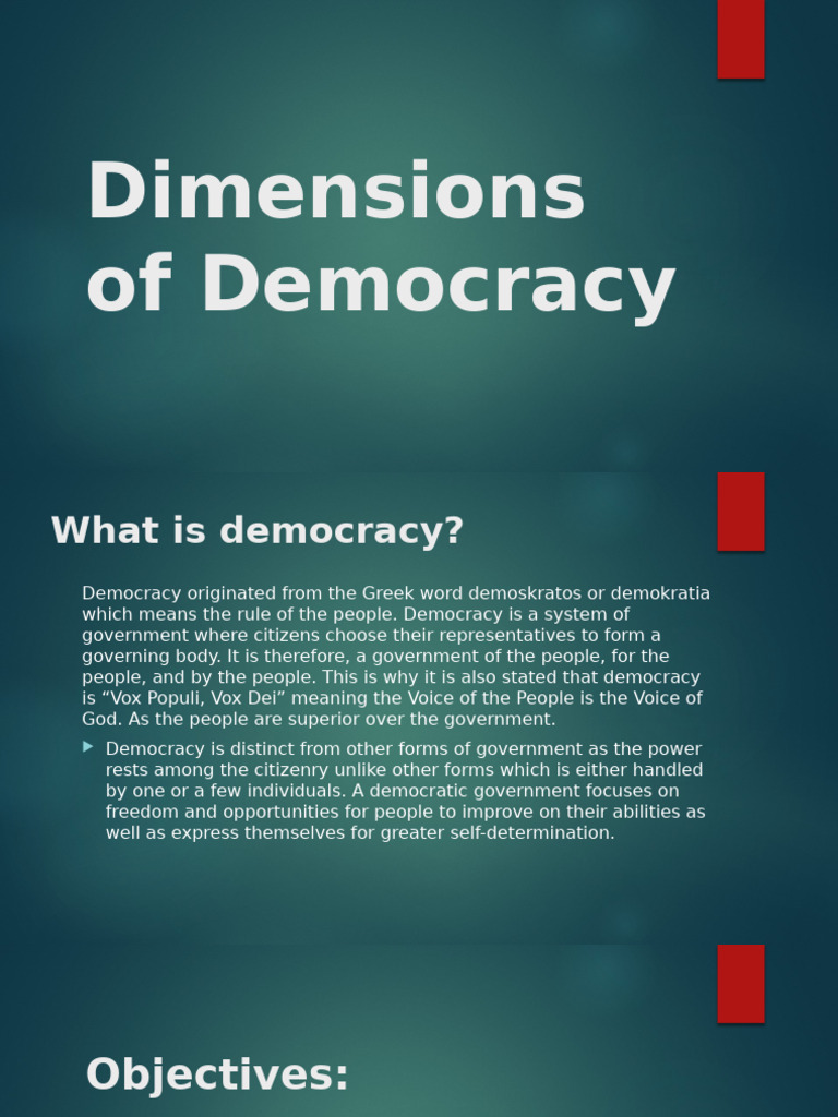 Key Dimensions of Democracy Explained | PDF | Democracy | Political ...