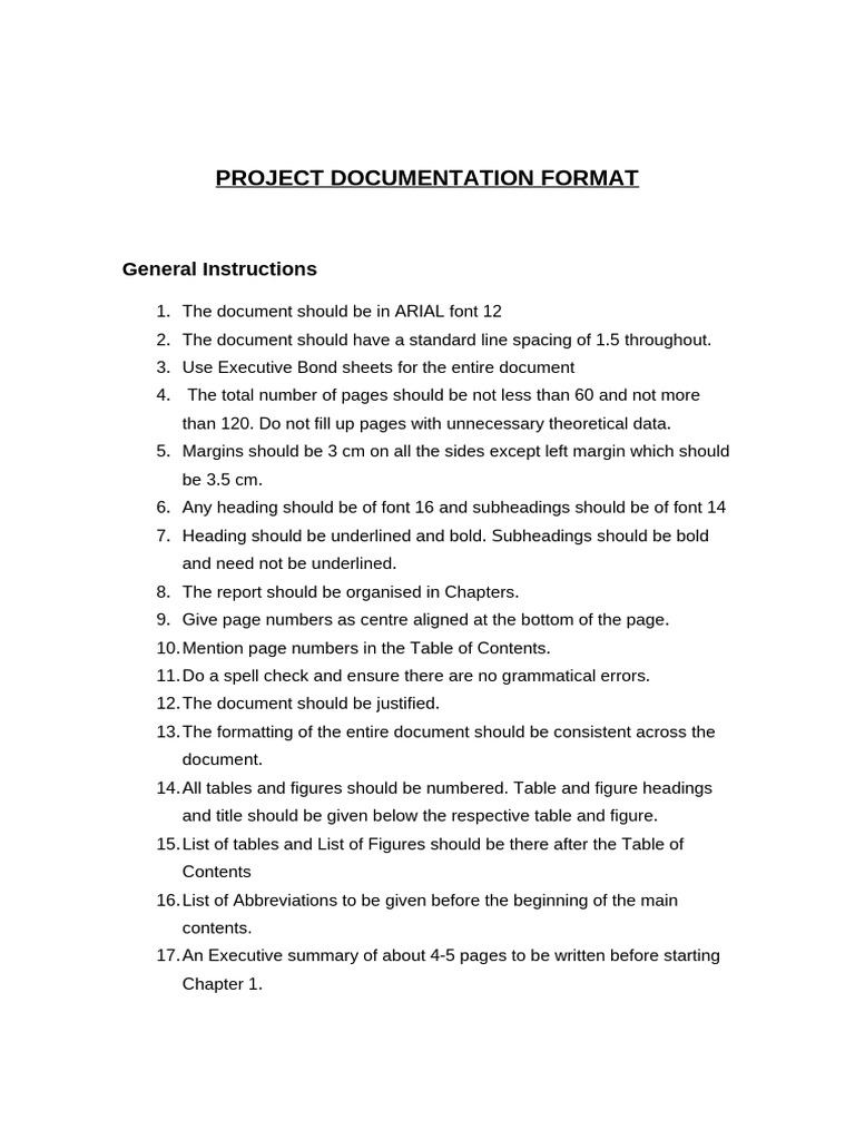 Project Documentation Formatting Rules | PDF | Specification (Technical ...