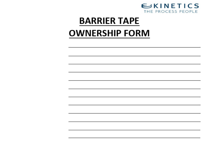 Barrier Tape Ownership Form | PDF