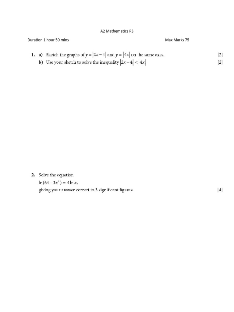 A2 Mathematics P3 Midterms | PDF