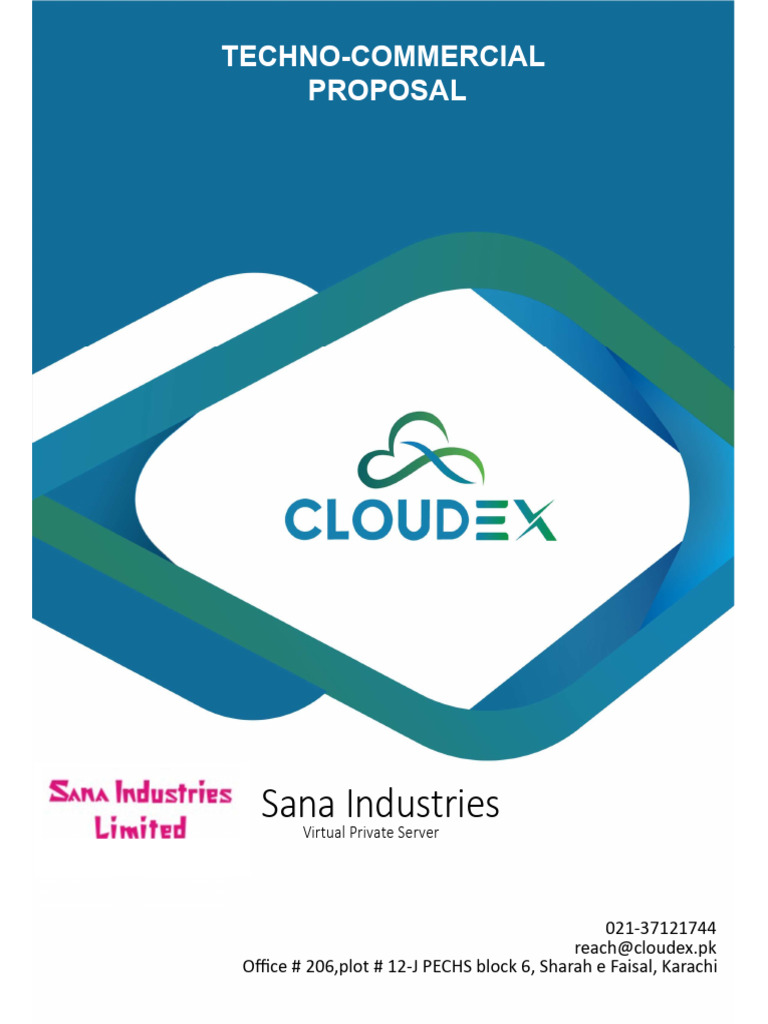 CloudEx VPS Proposal for Sana Industries | PDF | Software As A Service | Platform As A Service