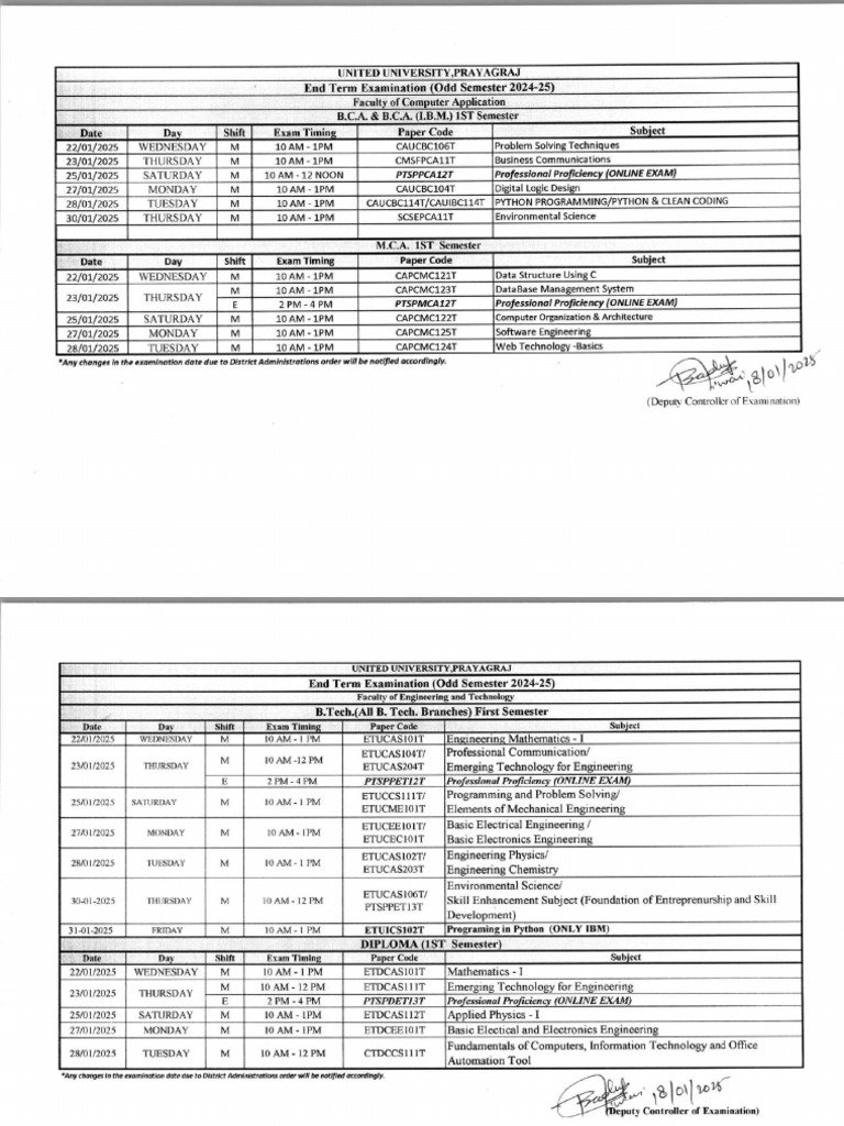 1st Year End Term Examination (Odd Sem) 2024-25 | PDF