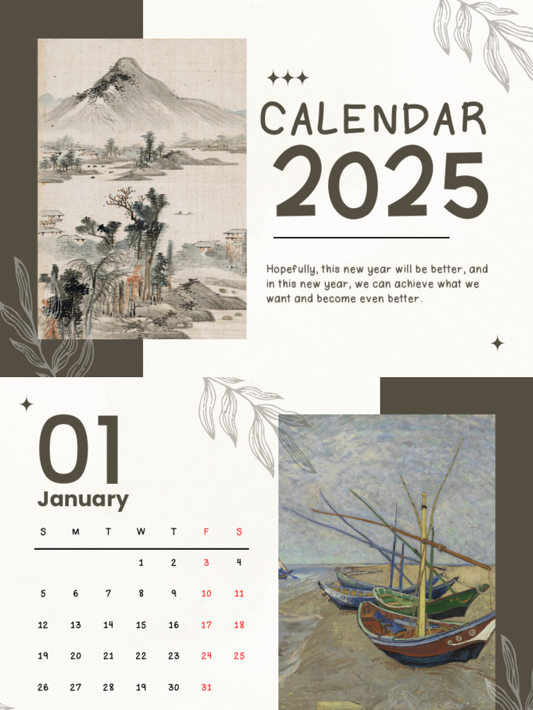 Vintage Water Color Illustrative 2025 Calender | PDF