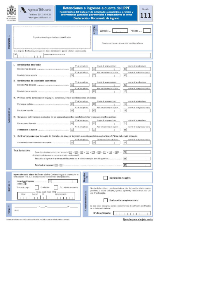 DESCARGAR MODELO 111 - Camerfirma | PDF