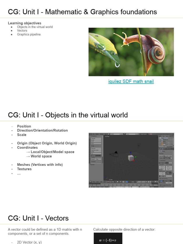 CG - Unit I - Mathematic Graphics Foundations | PDF | Euclidean Vector | Shader