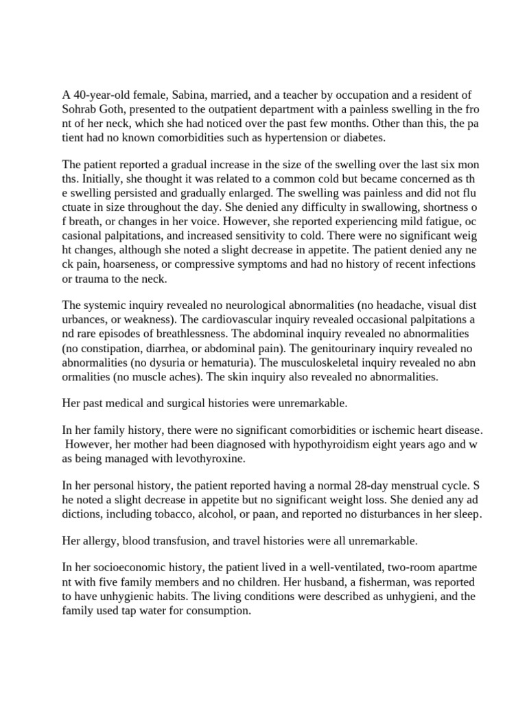 ENT_history__(2)[1] | PDF | Hypertension | Pain