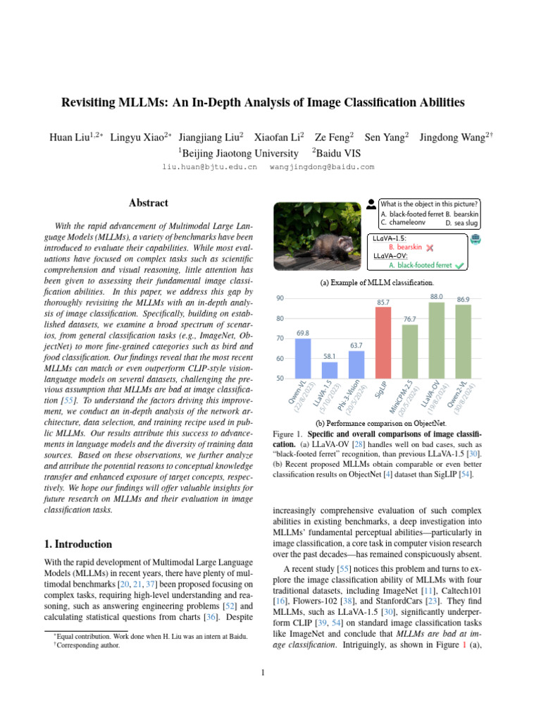 MLLMs Excel in Image Classification | PDF | Computer Vision | Statistical Classification