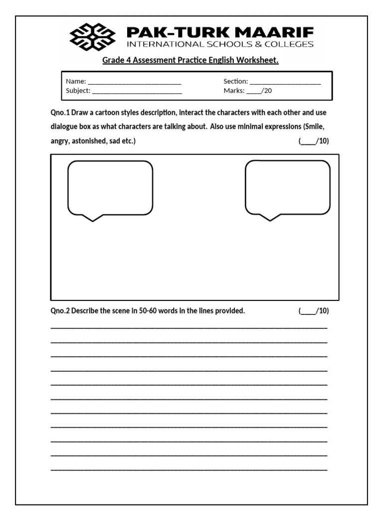 Grade 4 Worksheet 4 | PDF
