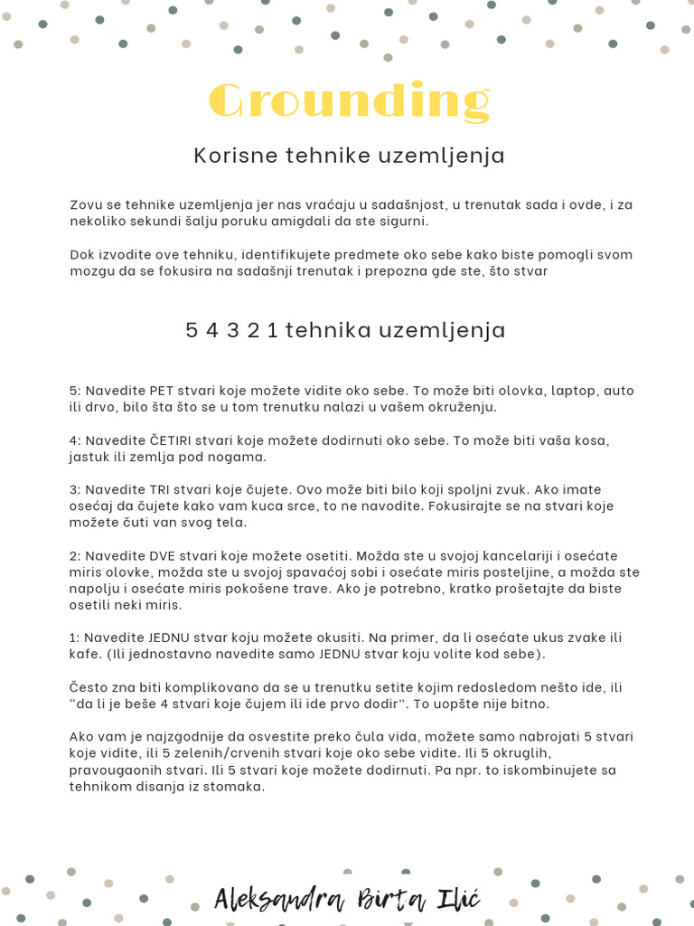 Bonus 2 - Grounding - Korisne Tehnike | PDF