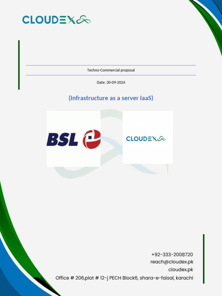CloudEx IaaS Proposal for BSL Logistics | PDF | Software As A Service | Cloud Computing