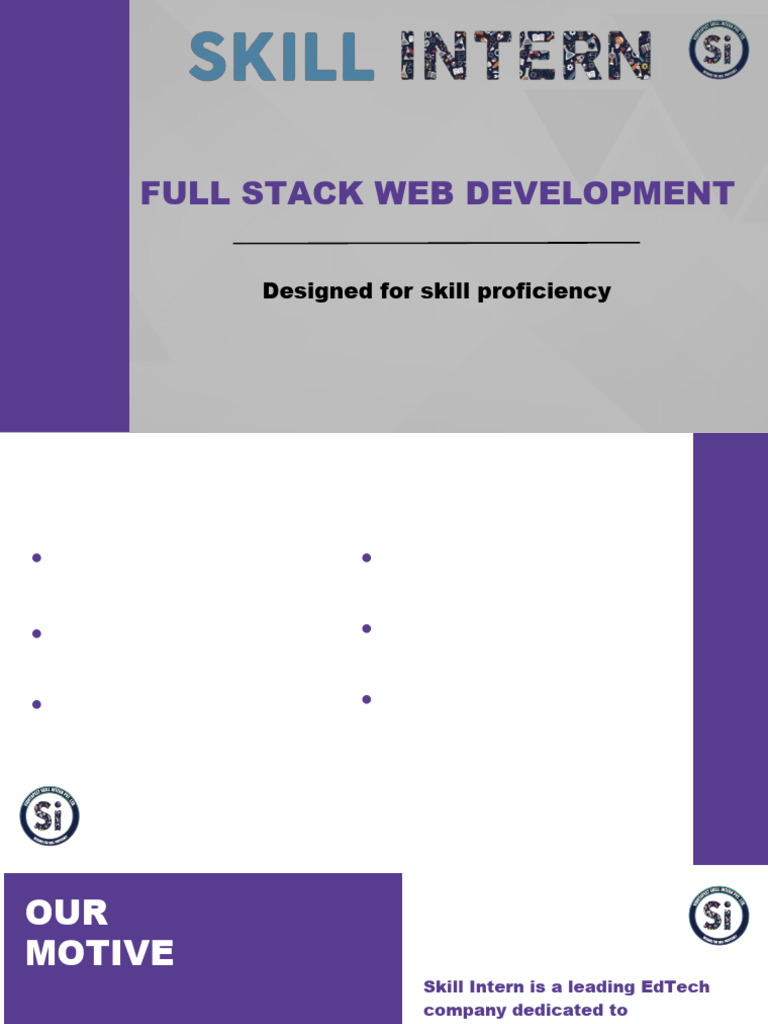Full Stack Web Development | PDF | Java Script | Web Development