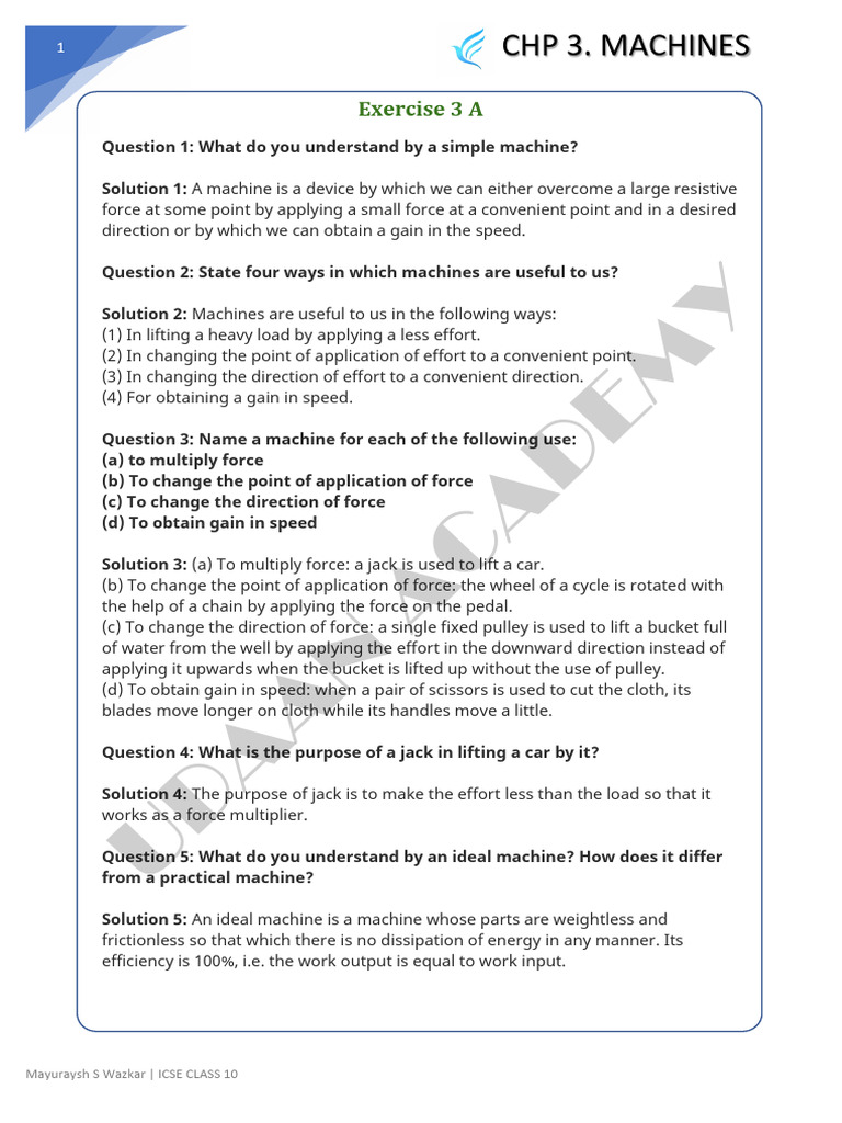 3. Machines_Solutions | PDF | Lever | Machines