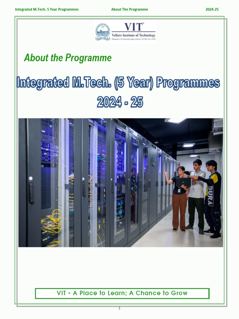 About the Programmes Int Mtech 2024 25 | PDF | Data Science | Artificial Intelligence