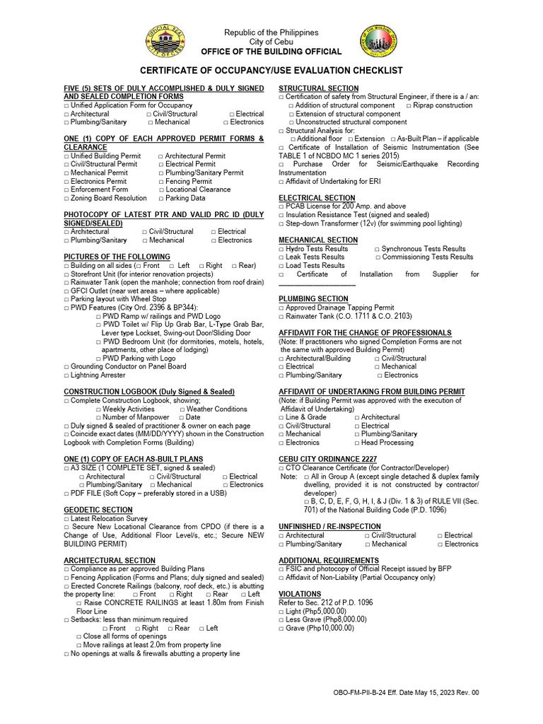 OBO-FM-PII-B-24-v.00-Evaluation-Checklist-Certificate-of-Occupancy-Use ...