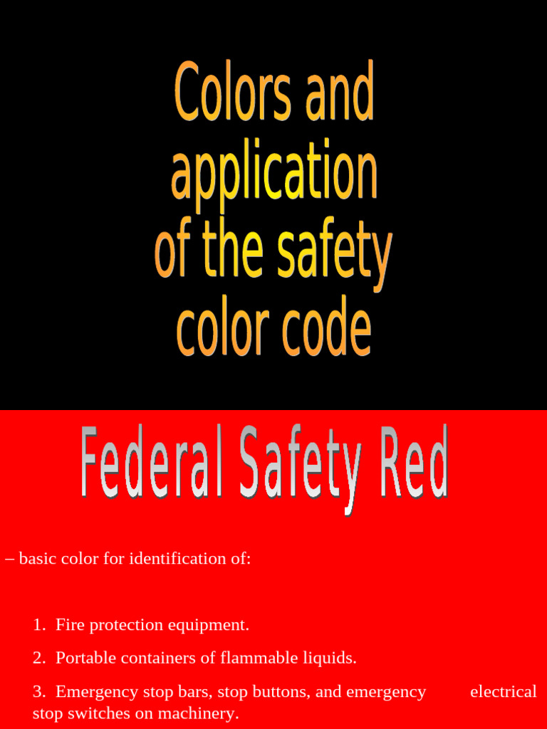 Applications of safety Color Code | PDF