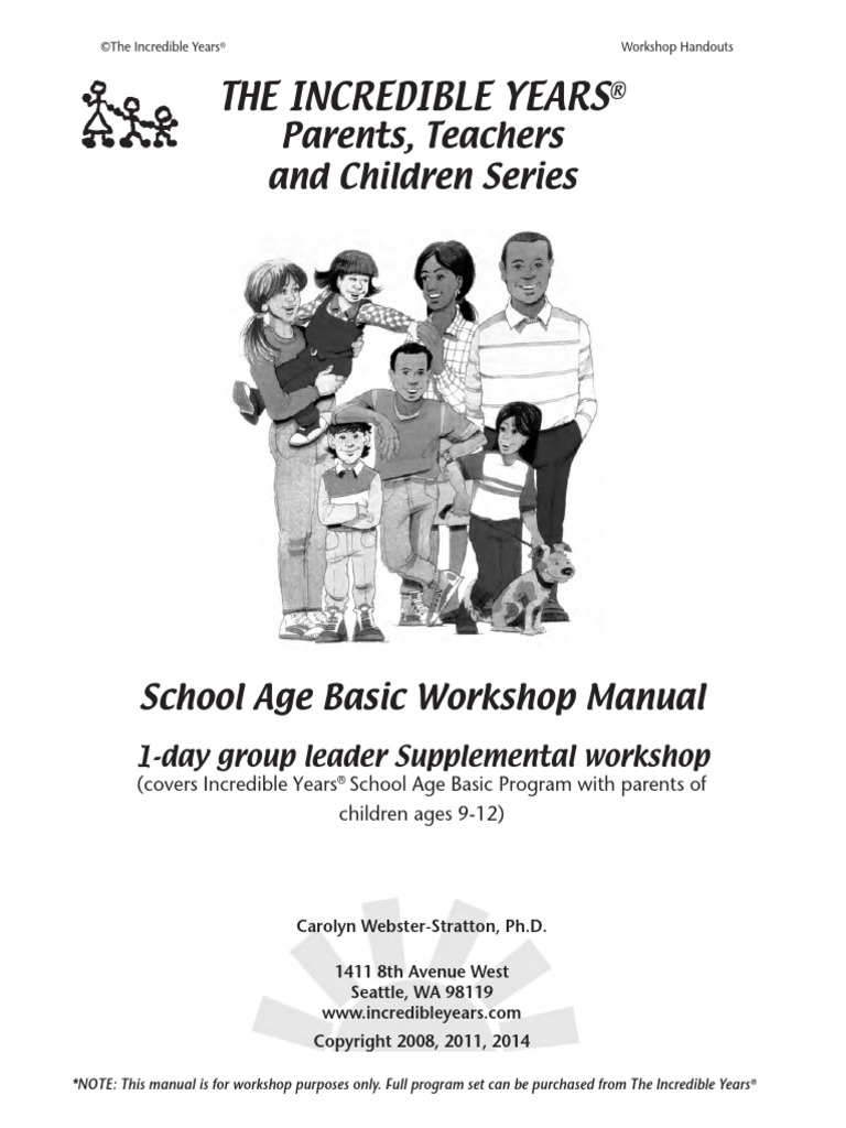 Incredible Years School Age Workshop Guide | PDF | Behavioural Sciences
