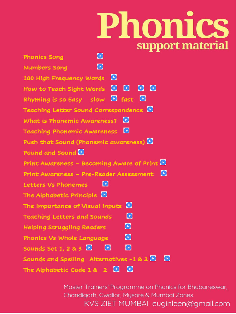 Phonics Support Material 1 | PDF