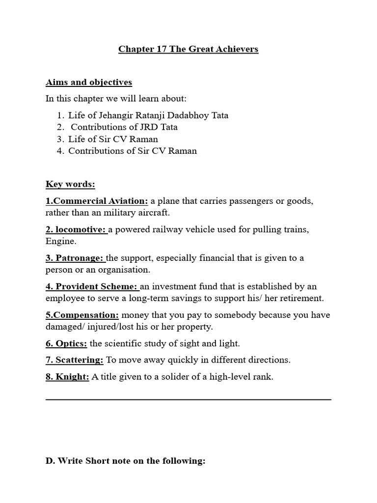 Chapter 17 The Great Achievers | PDF