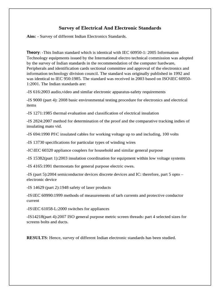 Electrical Standards | PDF