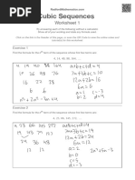Cubic Sequences Worksheet 1 | PDF | Hypertext