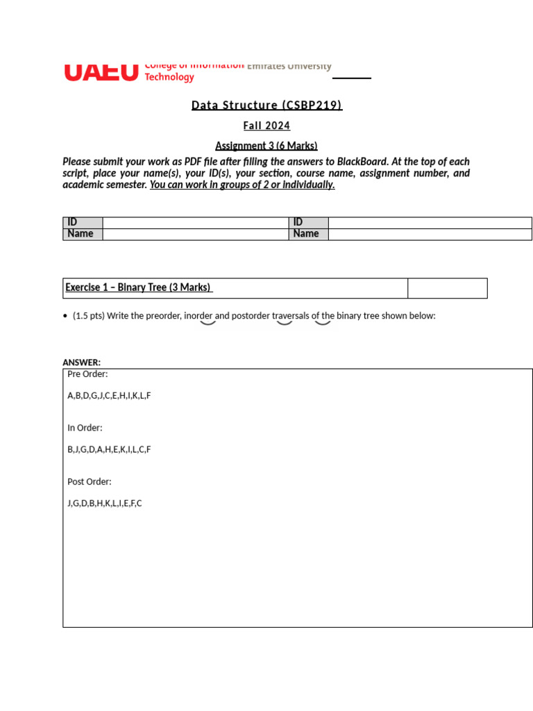 Data Structures Assignment: Trees | PDF