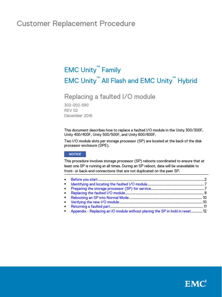 Docu69340 - Unity Hybrid and Unity All Flash Replacing A Faulted I O Module | PDF ...