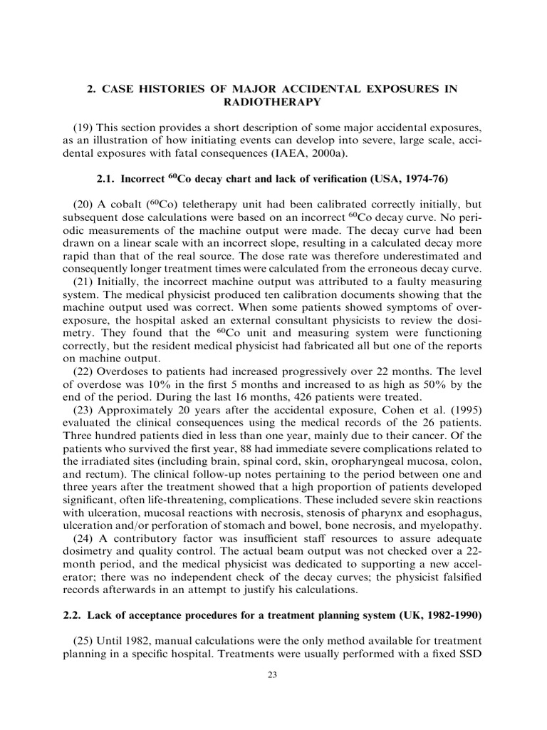Major Accidental Exposures in Radiotherapy | PDF