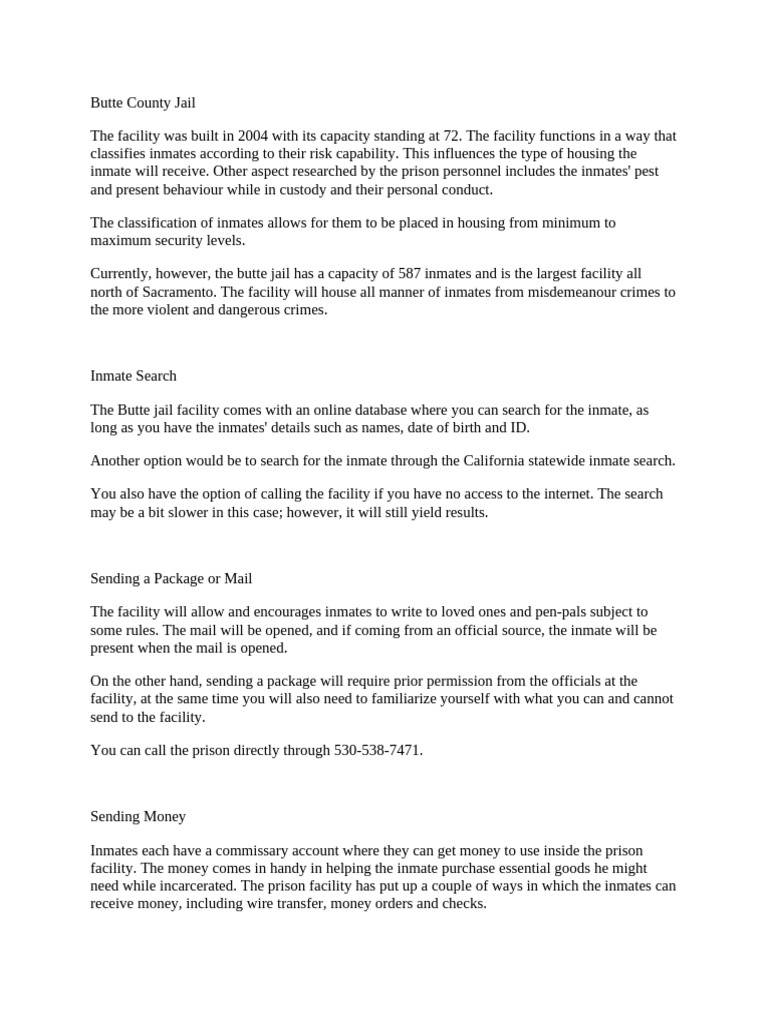 Butte County Jail | PDF | Prison | Prisoner