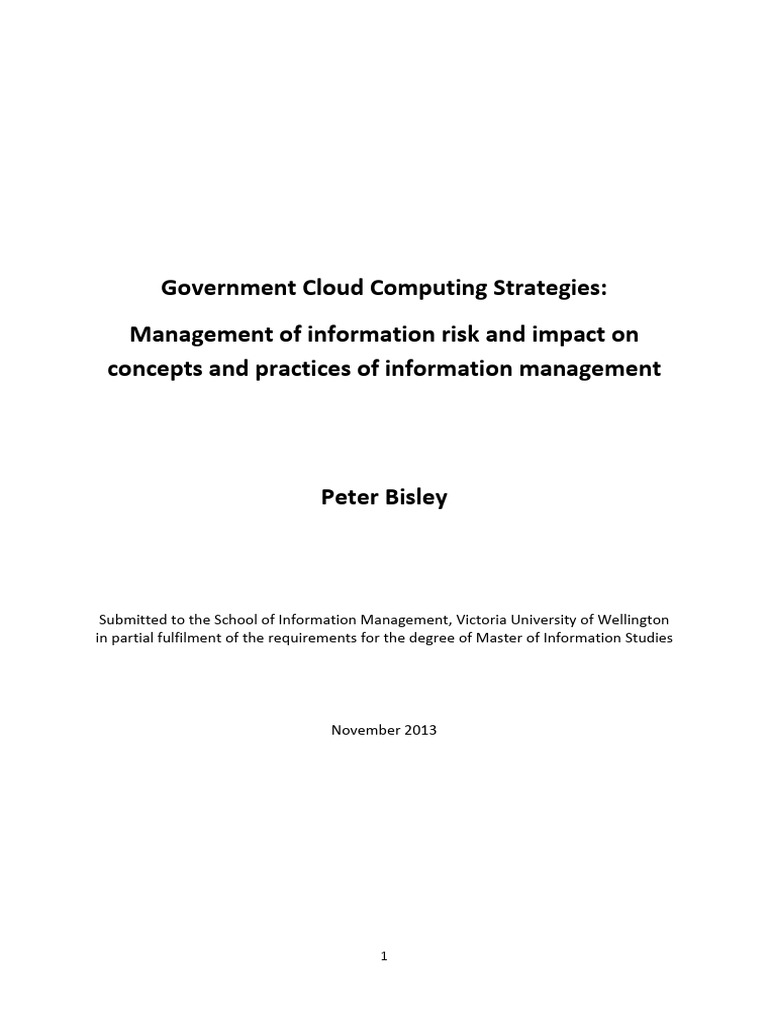 Thesis Government Cloud Computing Strategies | PDF | Cloud Computing | Privacy
