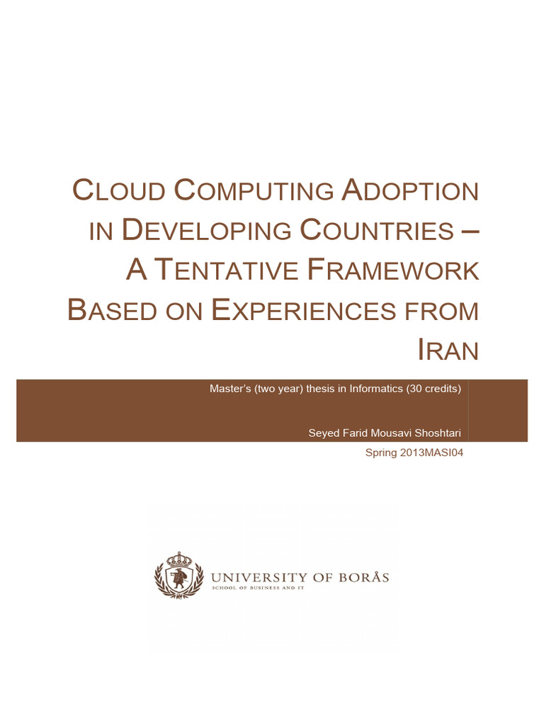 thesis cloud computing adoption in developing countries iran | PDF | Positivism | Cloud Computing